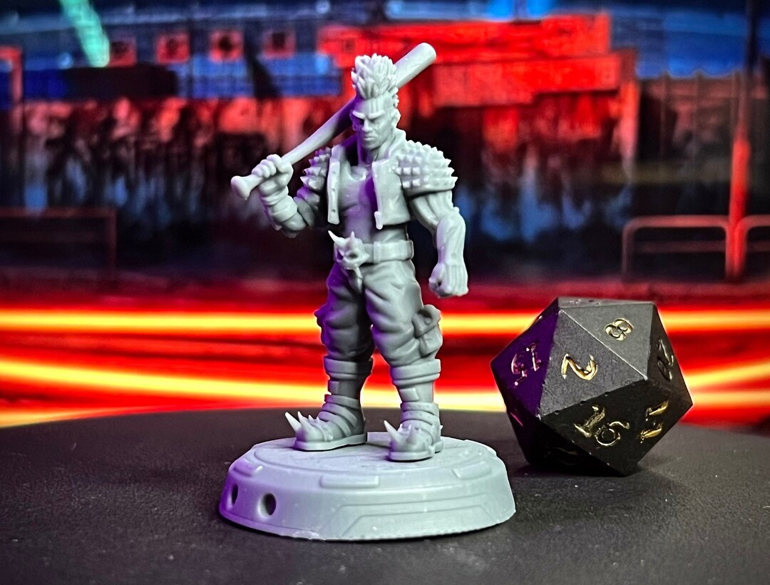Cyberpunk Bandit With a Bat Dnd Miniature for Painting - Etsy