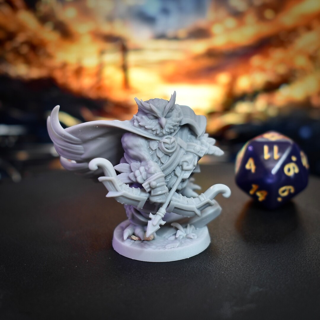 Owlfolk Archer Owl Ranger Dnd Miniature for Painting - Etsy