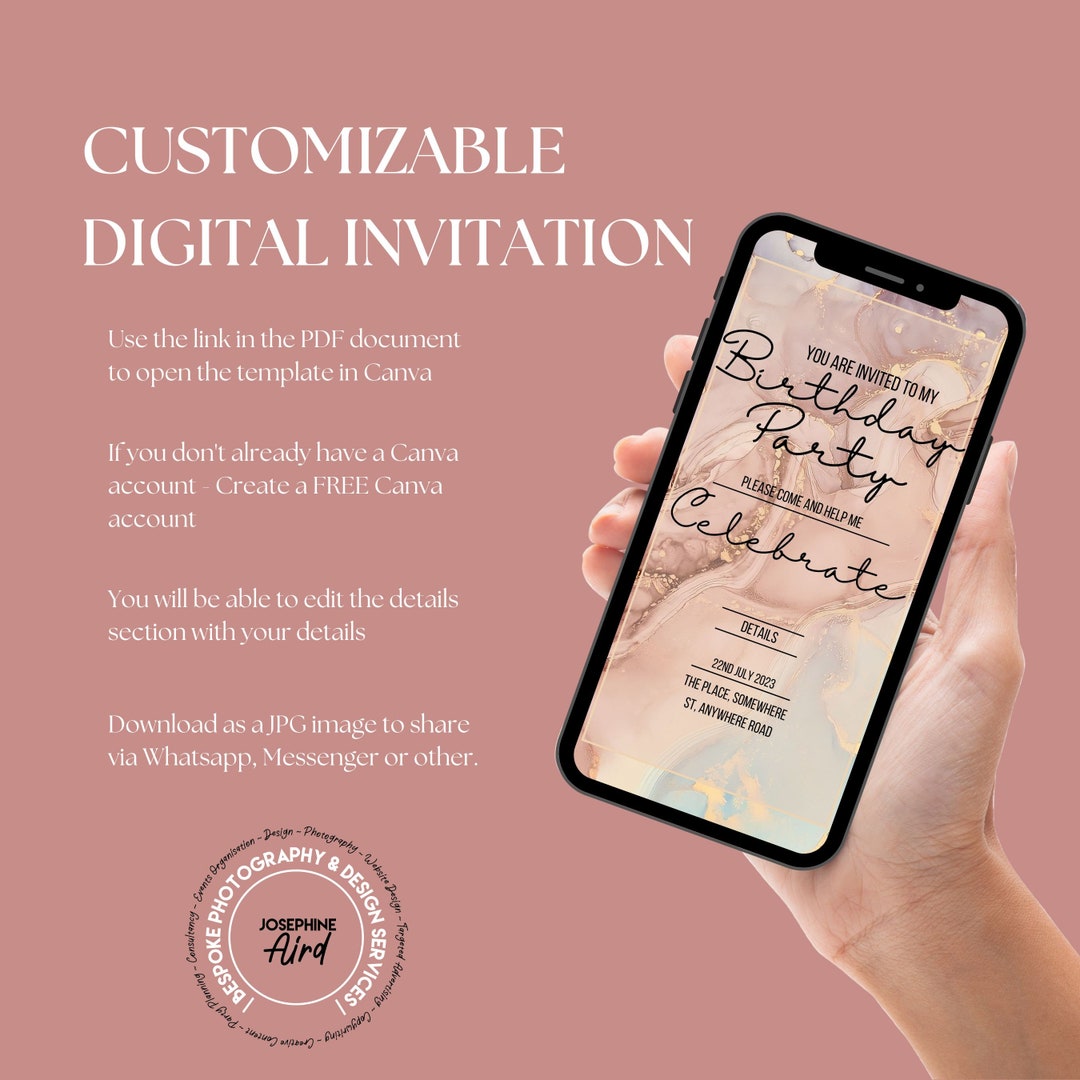 Stylish Beautiful Party Invitation Electronic Birthday Invitation Text ...