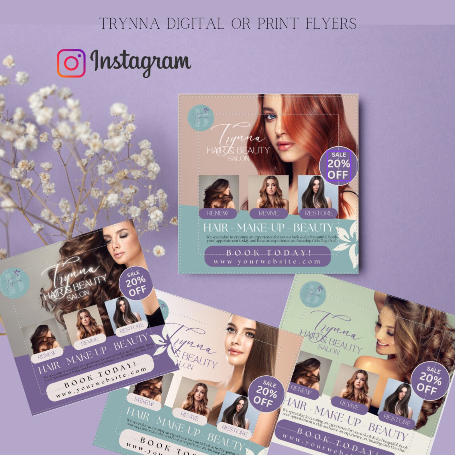 TRYNNA B E-flyer 3 Templates, CANVA Branding Flyers, Printable Flyers ...