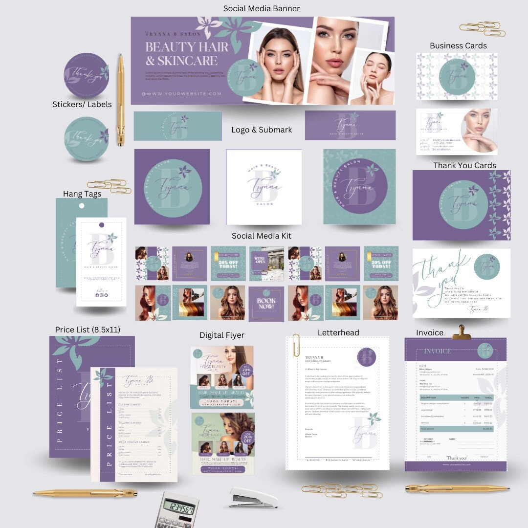 TRYNNA B Large Branding Kit 25 Templates, CANVA Business Start-up Kit ...
