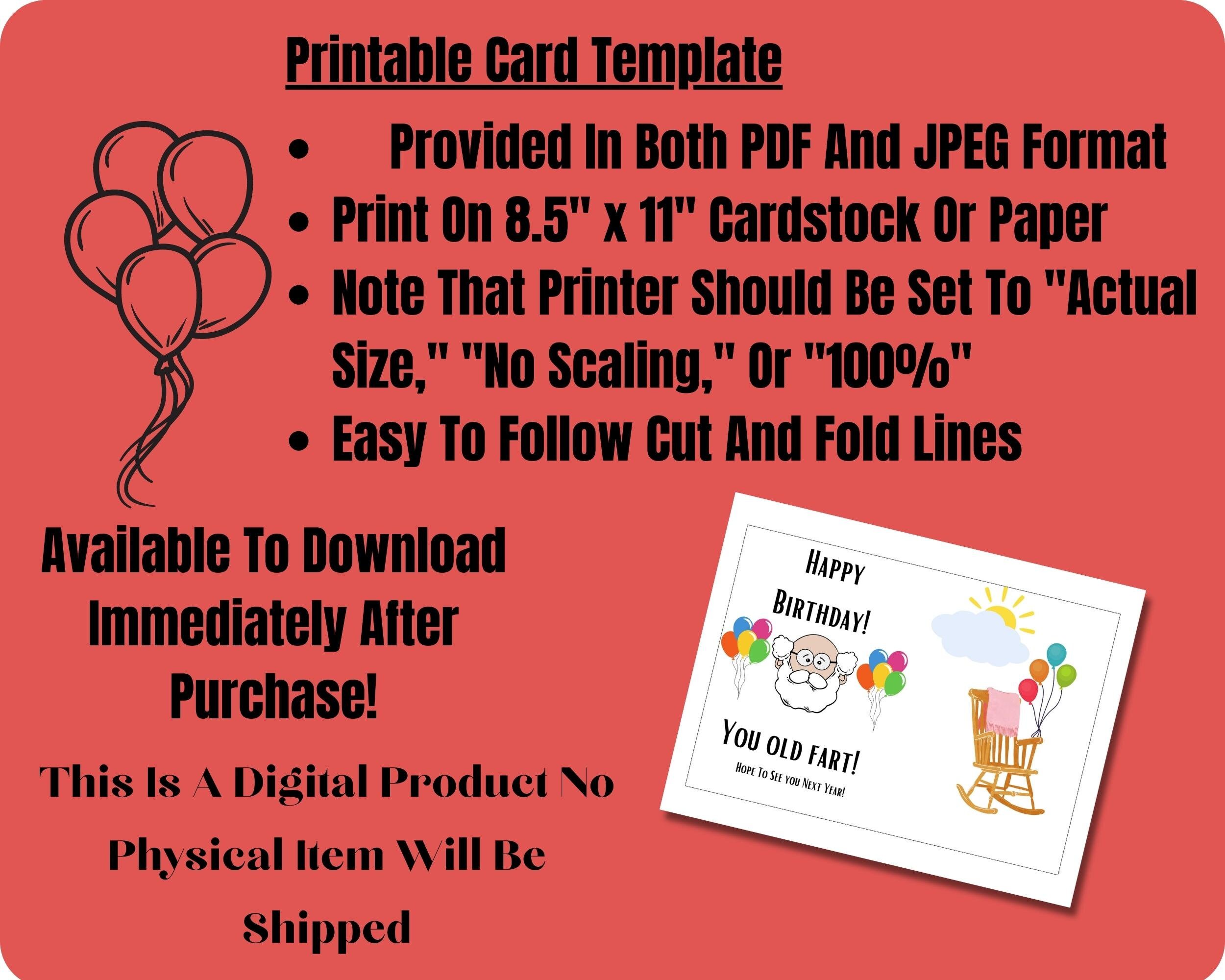 Happy Birthday Printable Greeting Card - Etsy