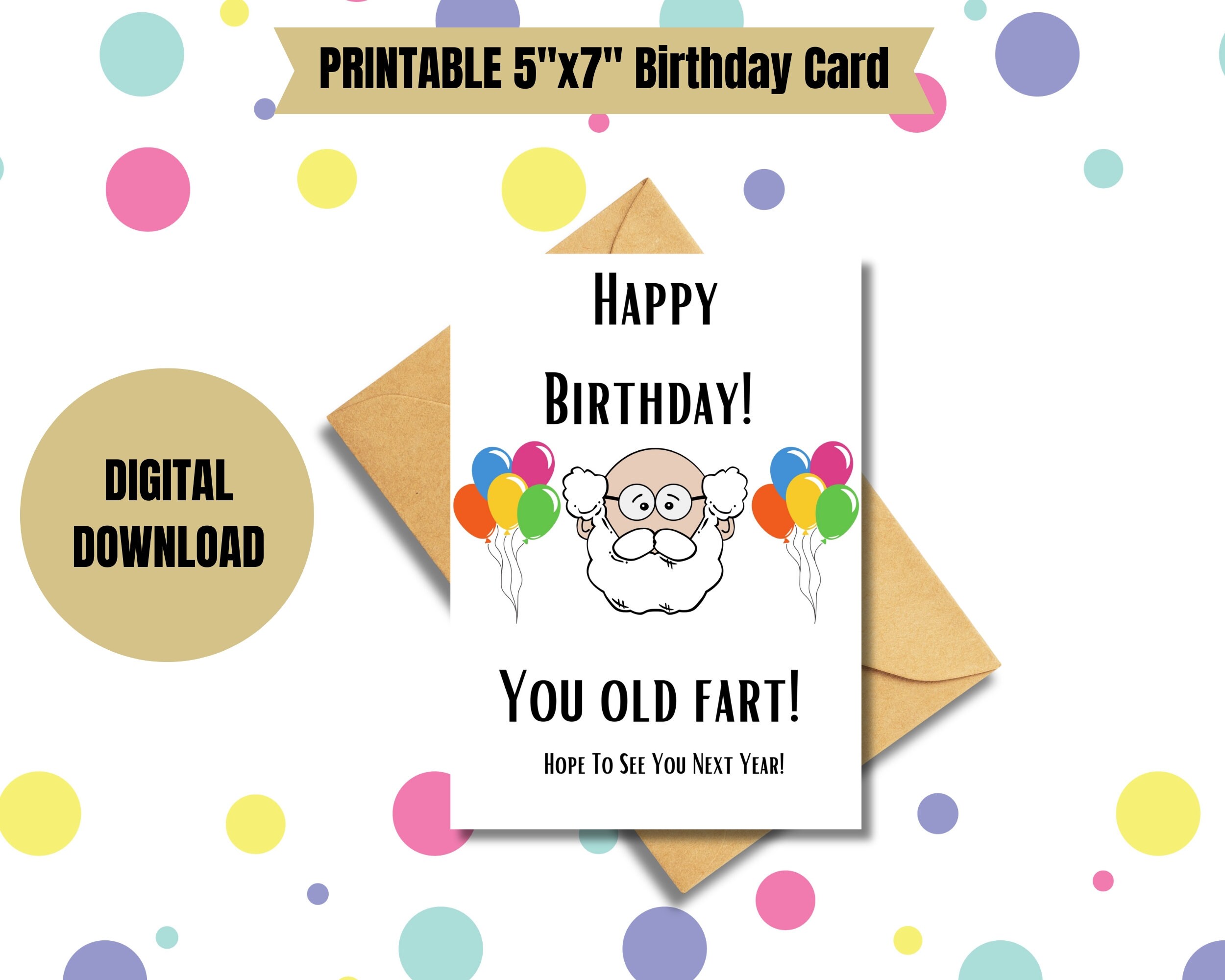 Happy Birthday Printable Greeting Card - Etsy