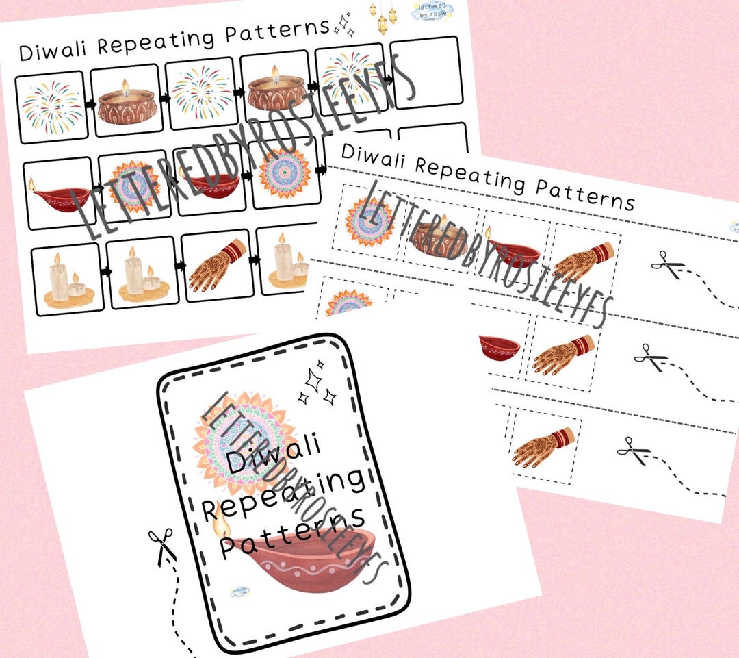 Diwali Repeating Pattern Maths Cutting Digital Download EYFS Reception ...