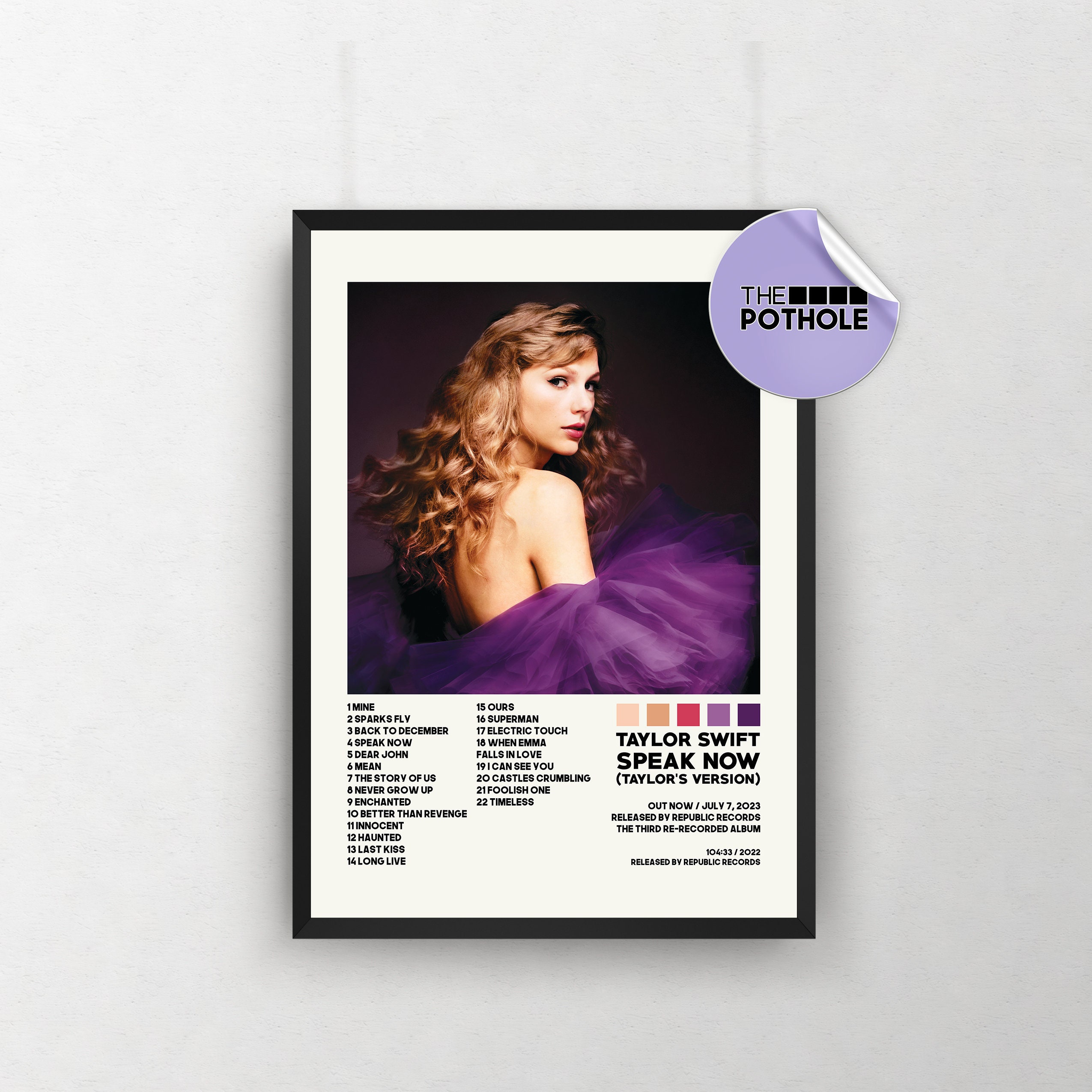 Taylor Posters / Speak Now (Taylors Version) Poster, Album Cover Poster ...