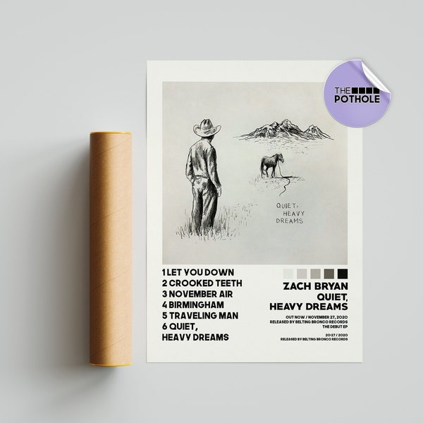 Zach Bryan Quiet Heavy Dreams Poster - Etsy