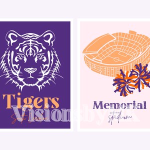 Clemson University Digital Prints SET OF 6, Cute Designs - Etsy
