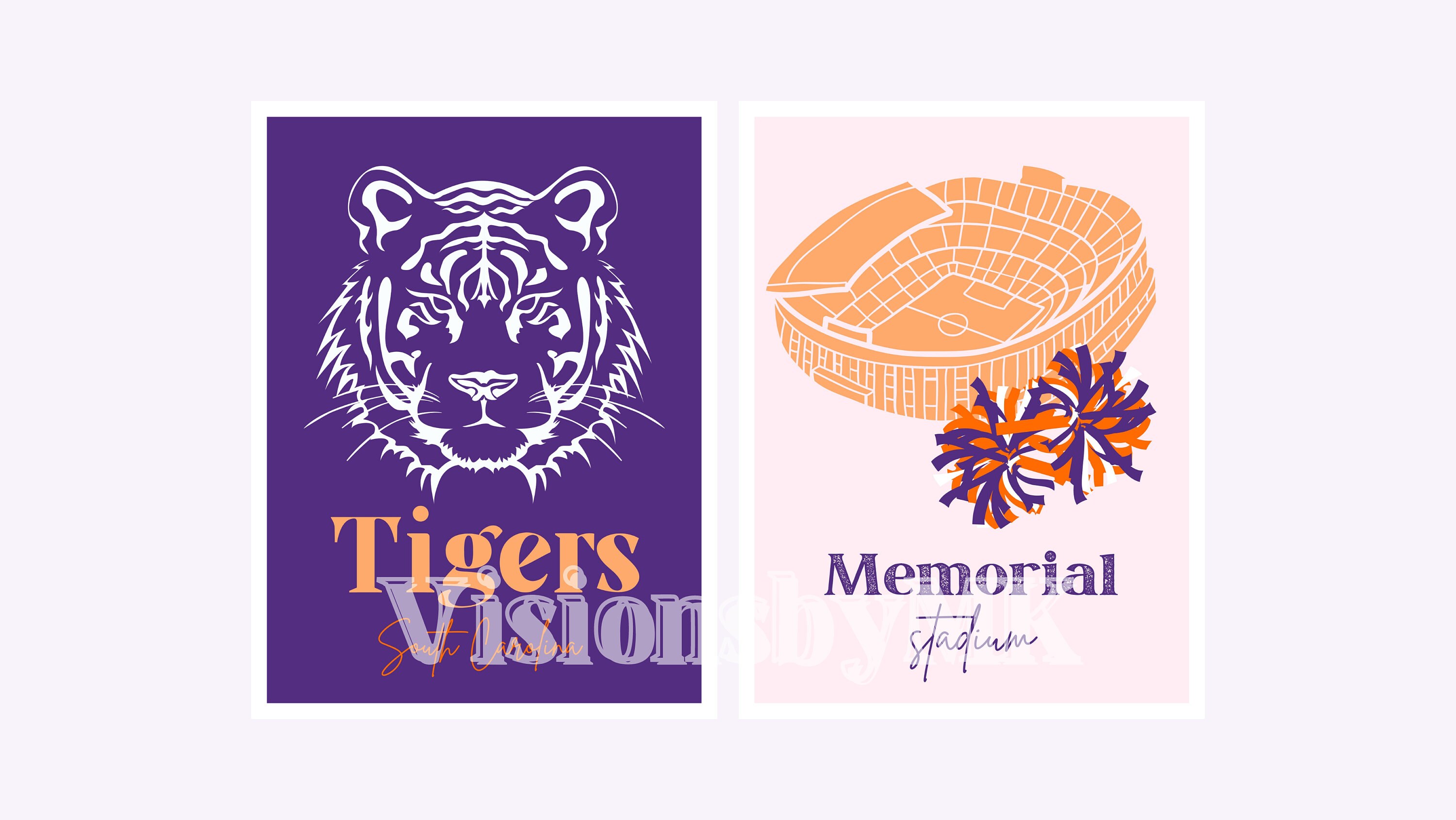 Clemson University Digital Prints SET OF 6, Cute Designs - Etsy
