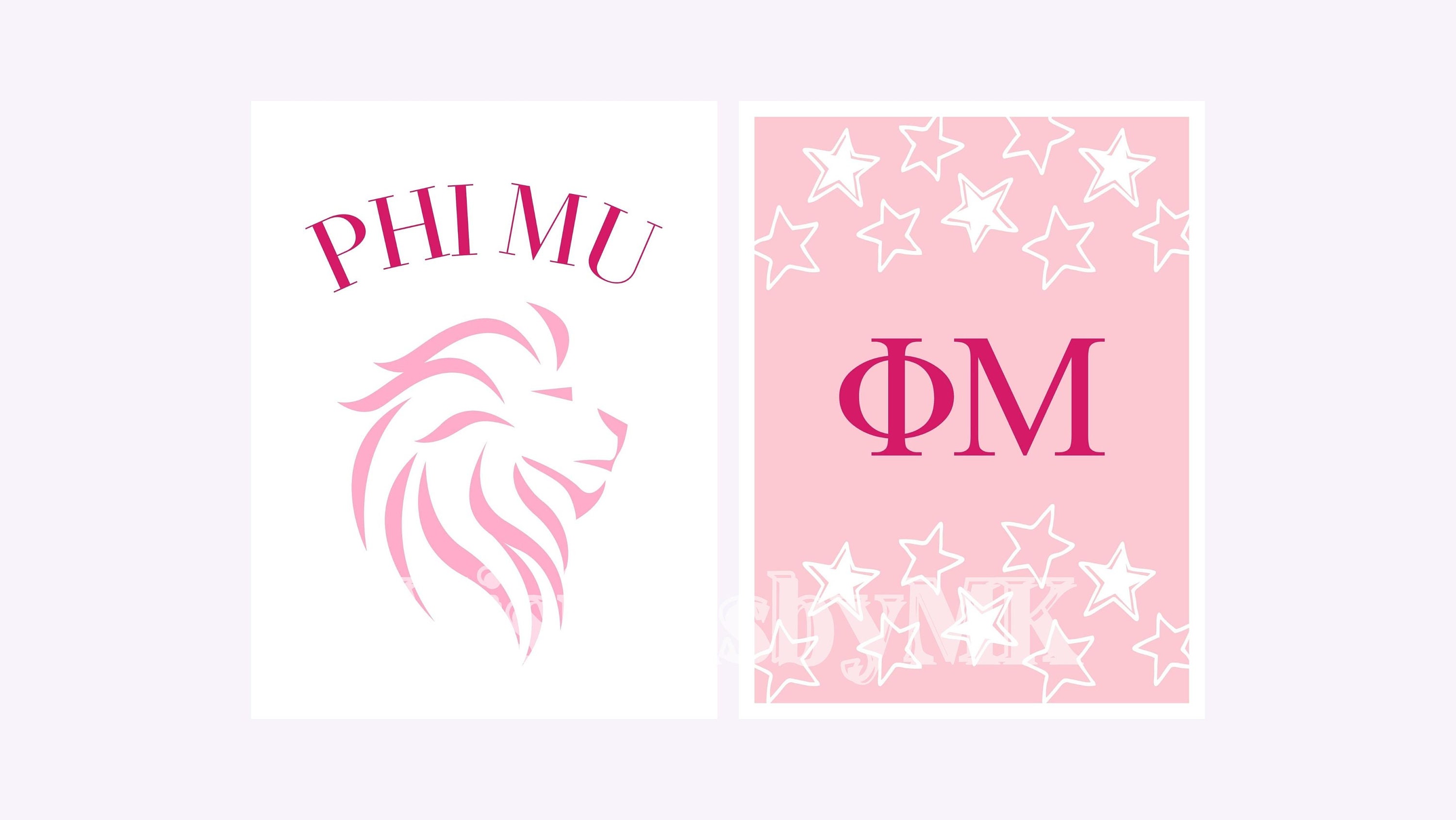 Phi Mu Sorority Digital Print SET OF 6 Cute Designs for Wall Art - Etsy