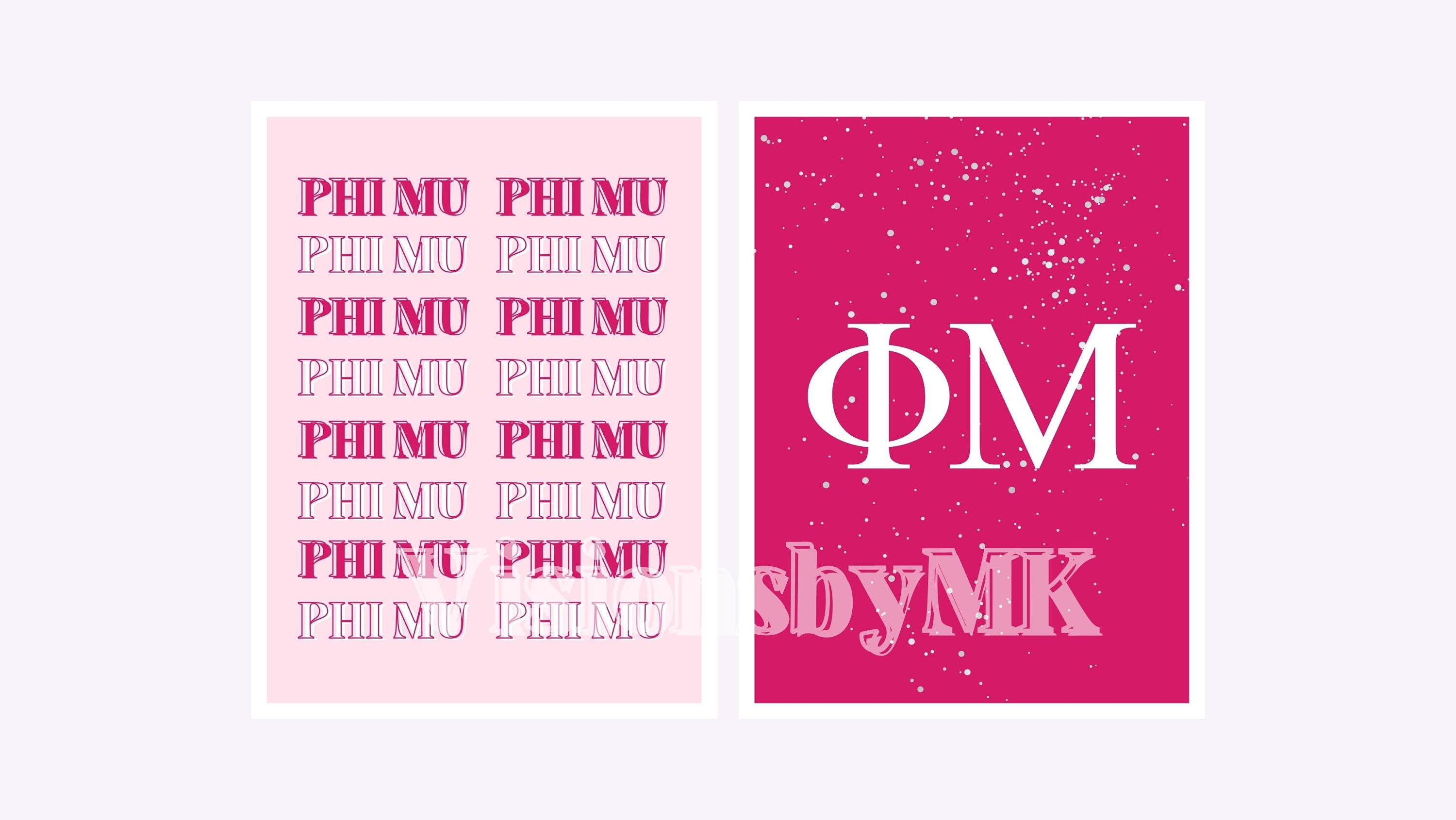 Phi Mu Sorority Digital Print SET OF 6 Cute Designs for Wall Art - Etsy