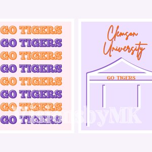 Clemson University Digital Prints SET OF 6, Cute Designs - Etsy