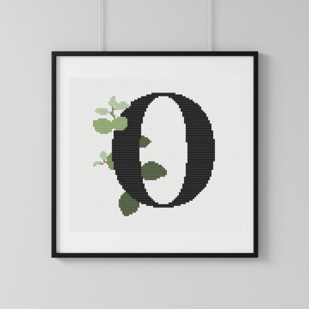 Botanical Letter O Cross Stitch Pattern PDF - Minimalist Floral ...