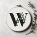 Botanical Letter W Cross Stitch Pattern PDF - Minimalist Floral ...