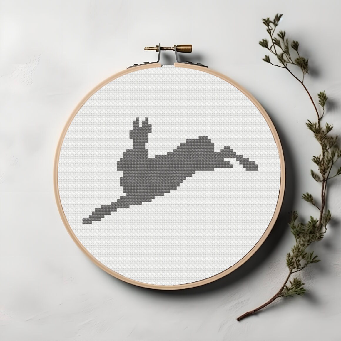 Running Hare Cross Stitch Pattern PDF - Minimalist Animal Embroidery ...