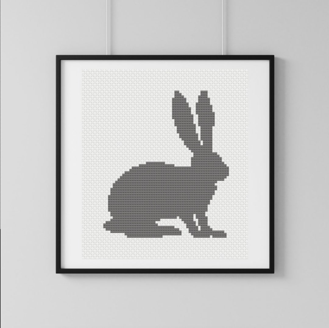Sitting Hare Cross Stitch Pattern PDF - Minimalist Animal Embroidery ...