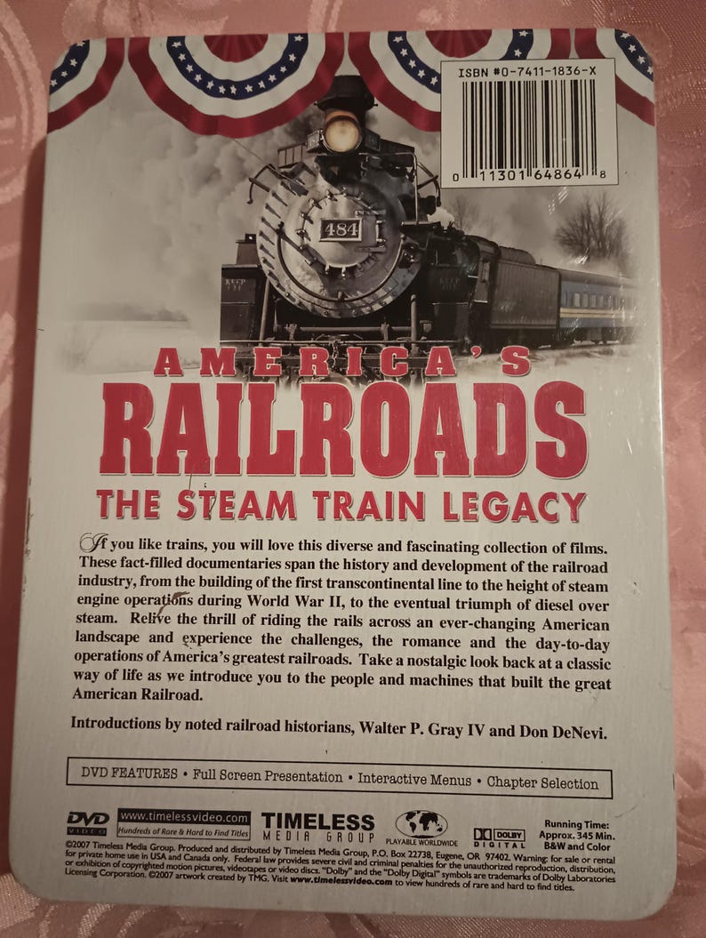 America's Railroad the Steam Engine Legacy 2 DVD Set in Collectors Tin ...