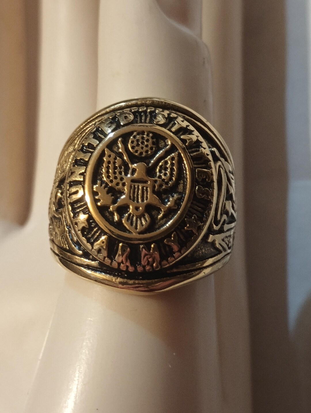 Stainless Steel Army Signet Ring - Etsy