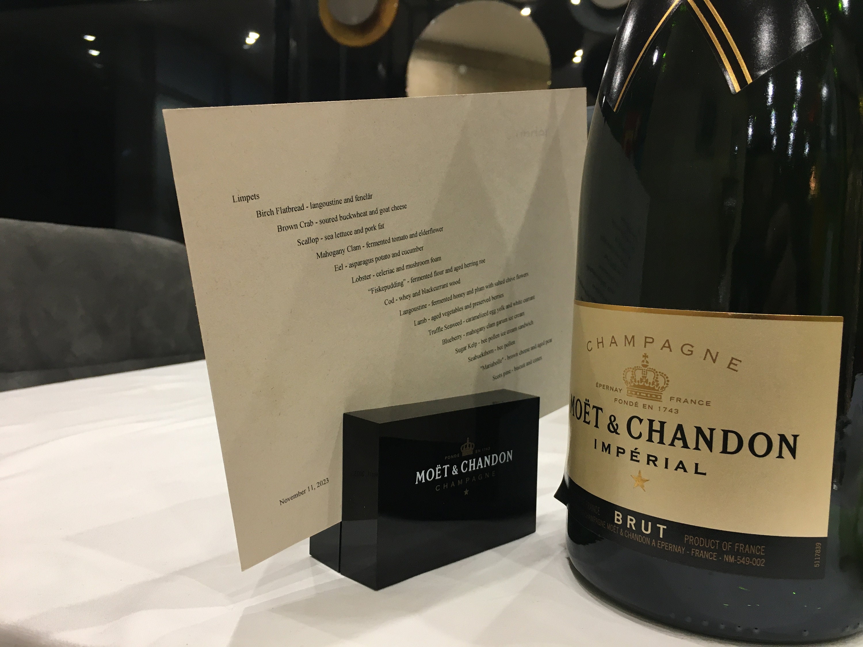 Set of 10 Moët & Chandon Champagne Menu Holders, Name Tags, Event ...