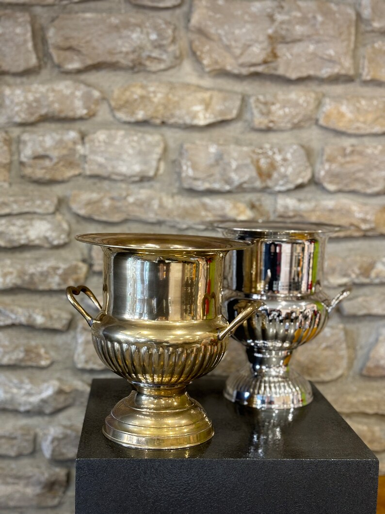 Gold & Silver 2 Medici Style Champagne Bucket Pair Vintage French ...