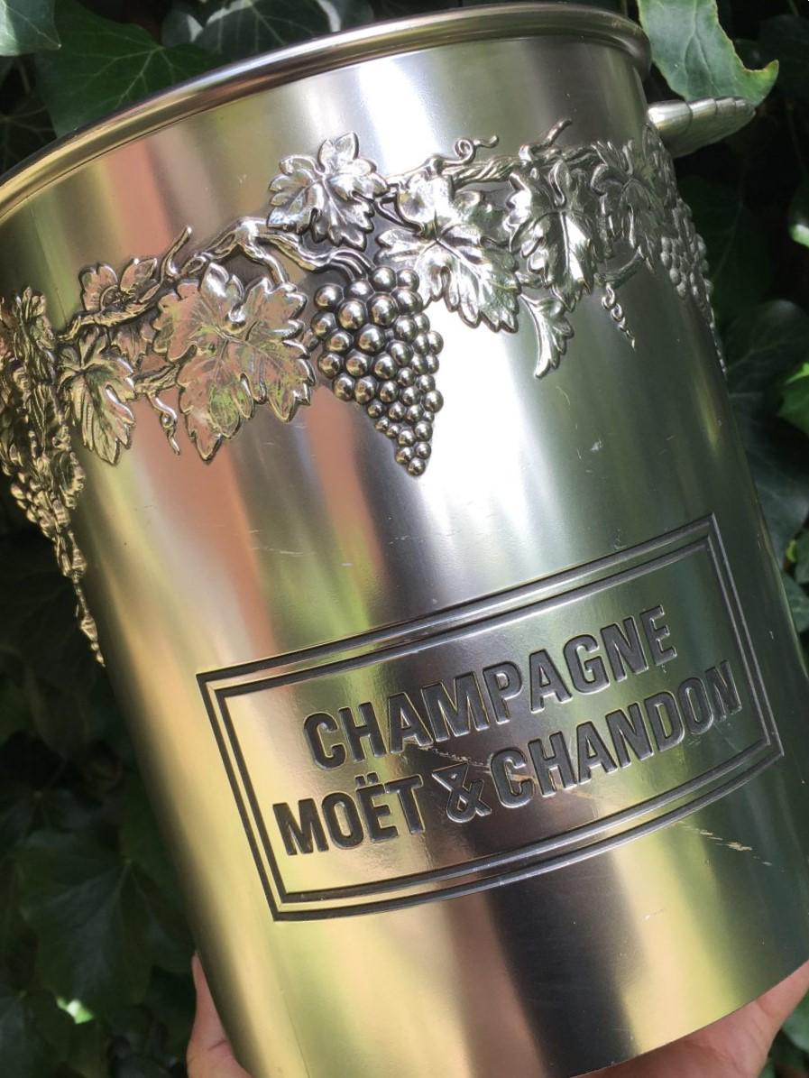 MOËT & CHANDON Vintage Champagne Bucket, Silver Grape Leaf Decoration ...