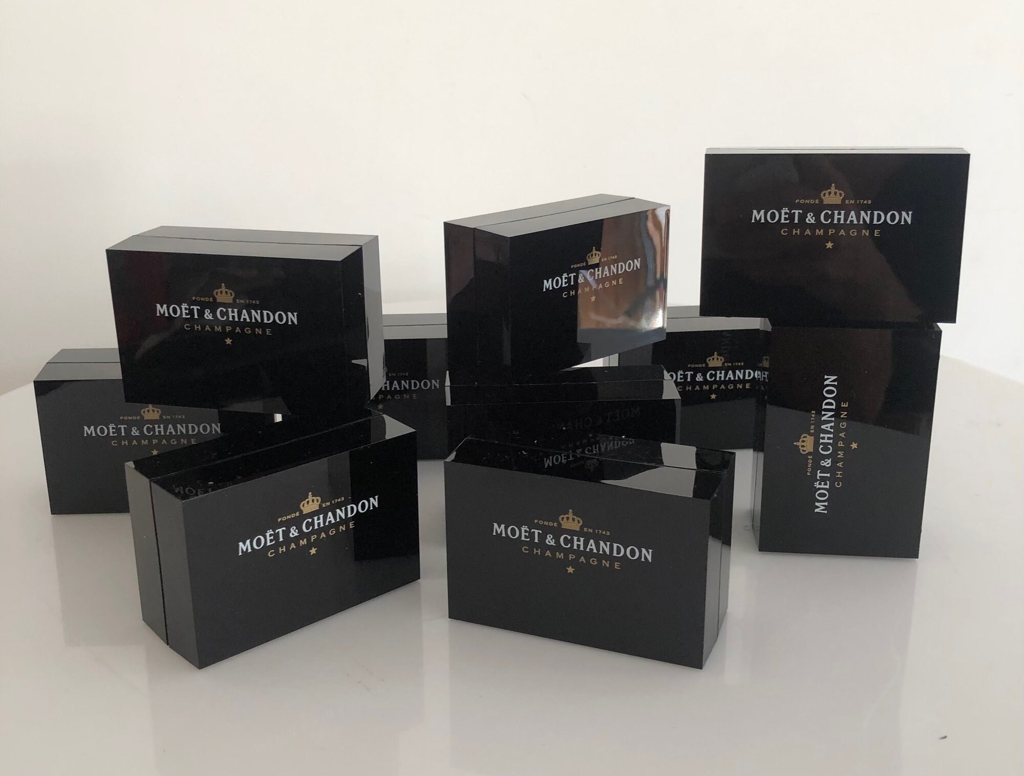 Set of 10 Moët & Chandon Champagne Menu Holders, Name Tags, Event ...