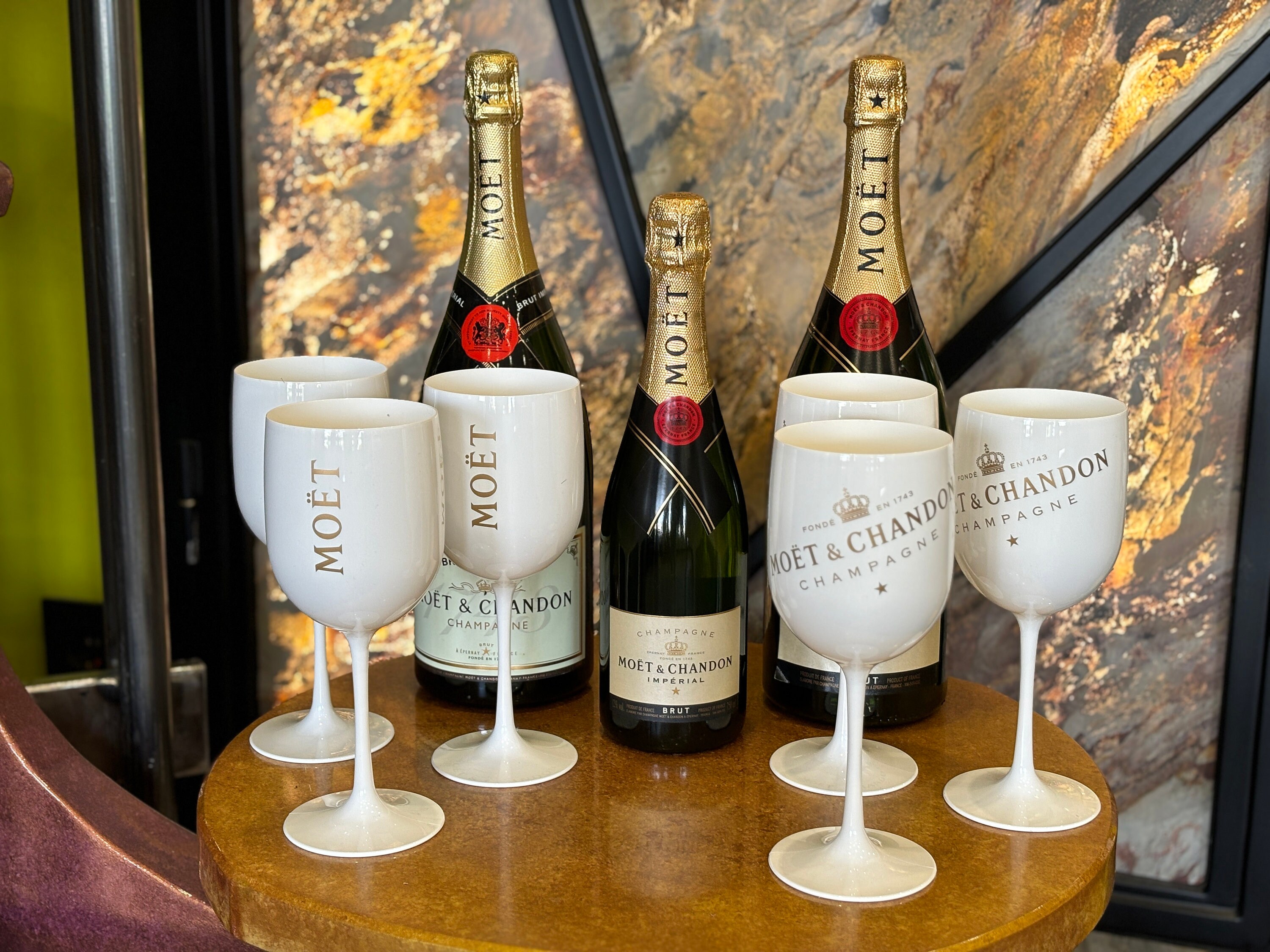 Original Moet Chandon Ice Imperial Goblet Set 6 MC White Acrilyc Glass ...