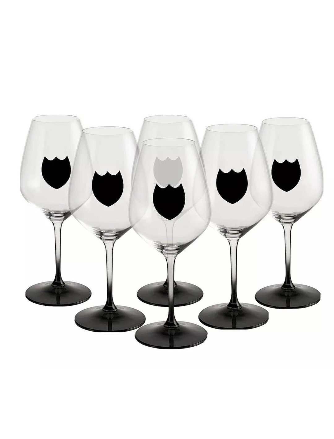 6x DOM PÉRIGNON Crytal Champagne Glass by Riedel Big Day Party Black ...