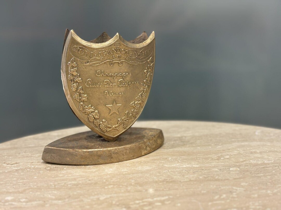 Champagne Dom Pérignon Table Menu Holder Cast Bronze Italian Replica ...