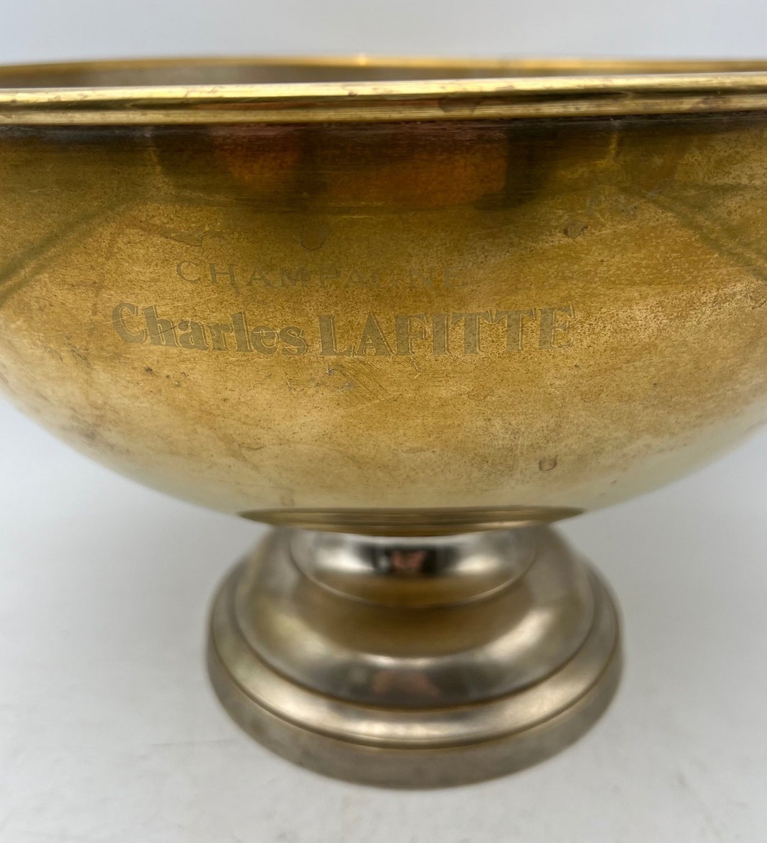 Vintage Charles Lafitte Champagne Basin Lafitte Silver Plated Brass ...