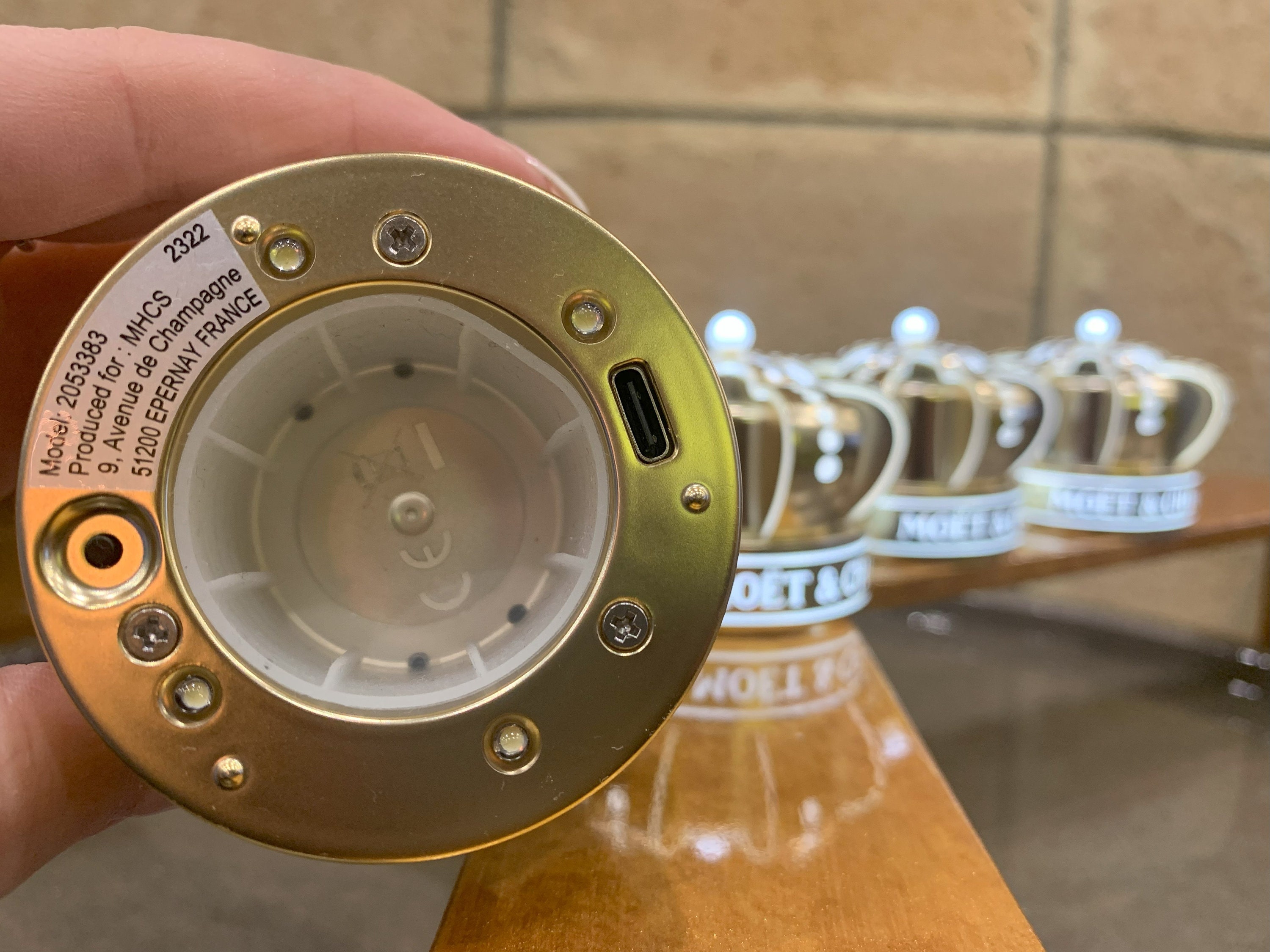 4 Moët & Chandon Champagne Lighted Bottle Decorations, MOET Crown ...