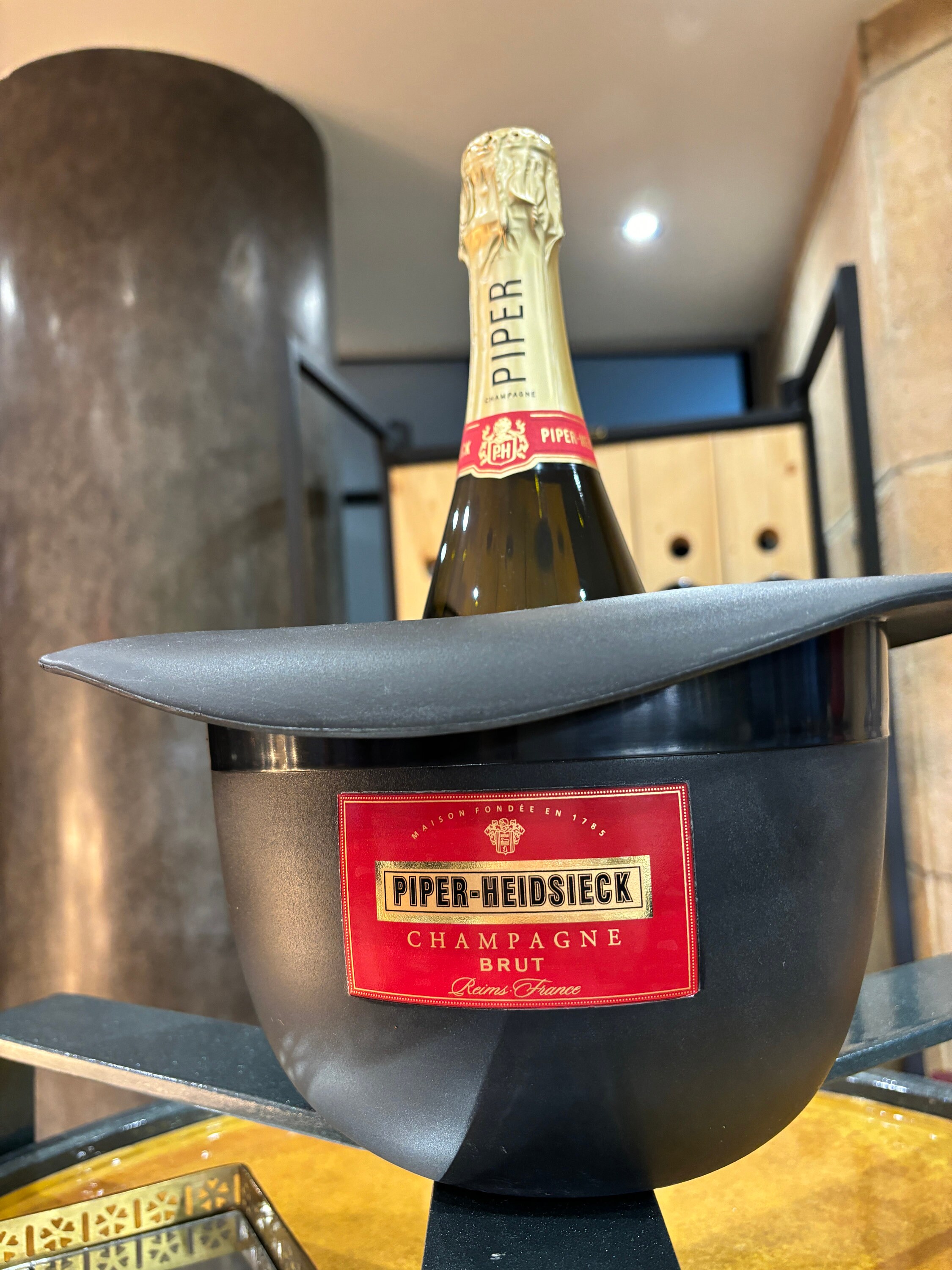 The Avengers Bowler Hat PIPER-HEIDSIECK Champagne Bucket in Red and ...