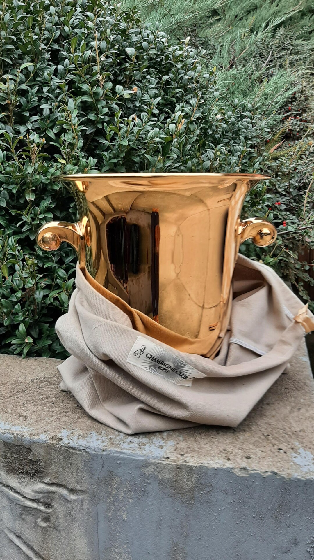 Gold-colored Champagne or Wine Ice Bucket Made in West Germany Before ...