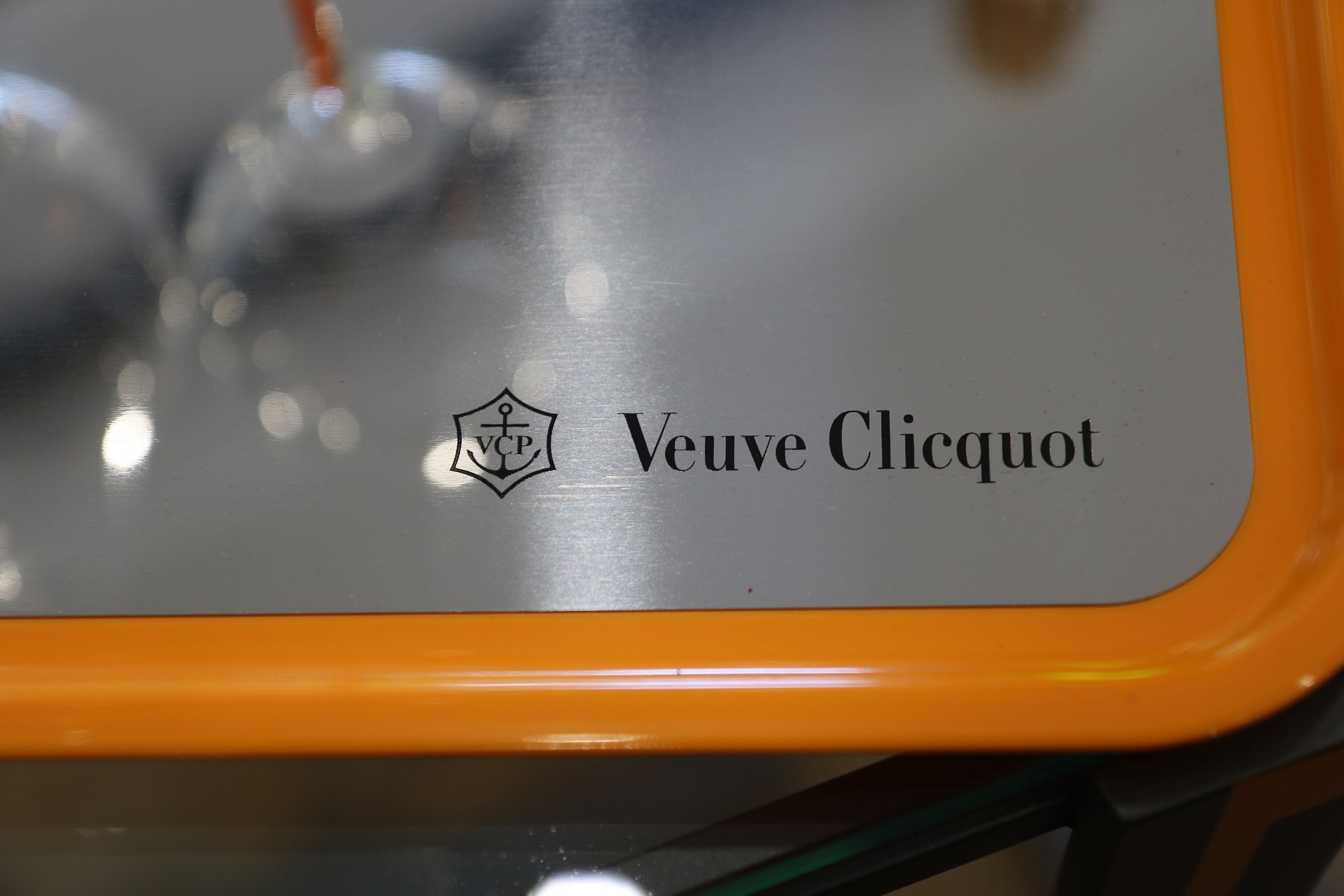 3 Pieces Veuve Clicquot Champagne Mirrored Tray 2 CLICQUOT Yellow ...