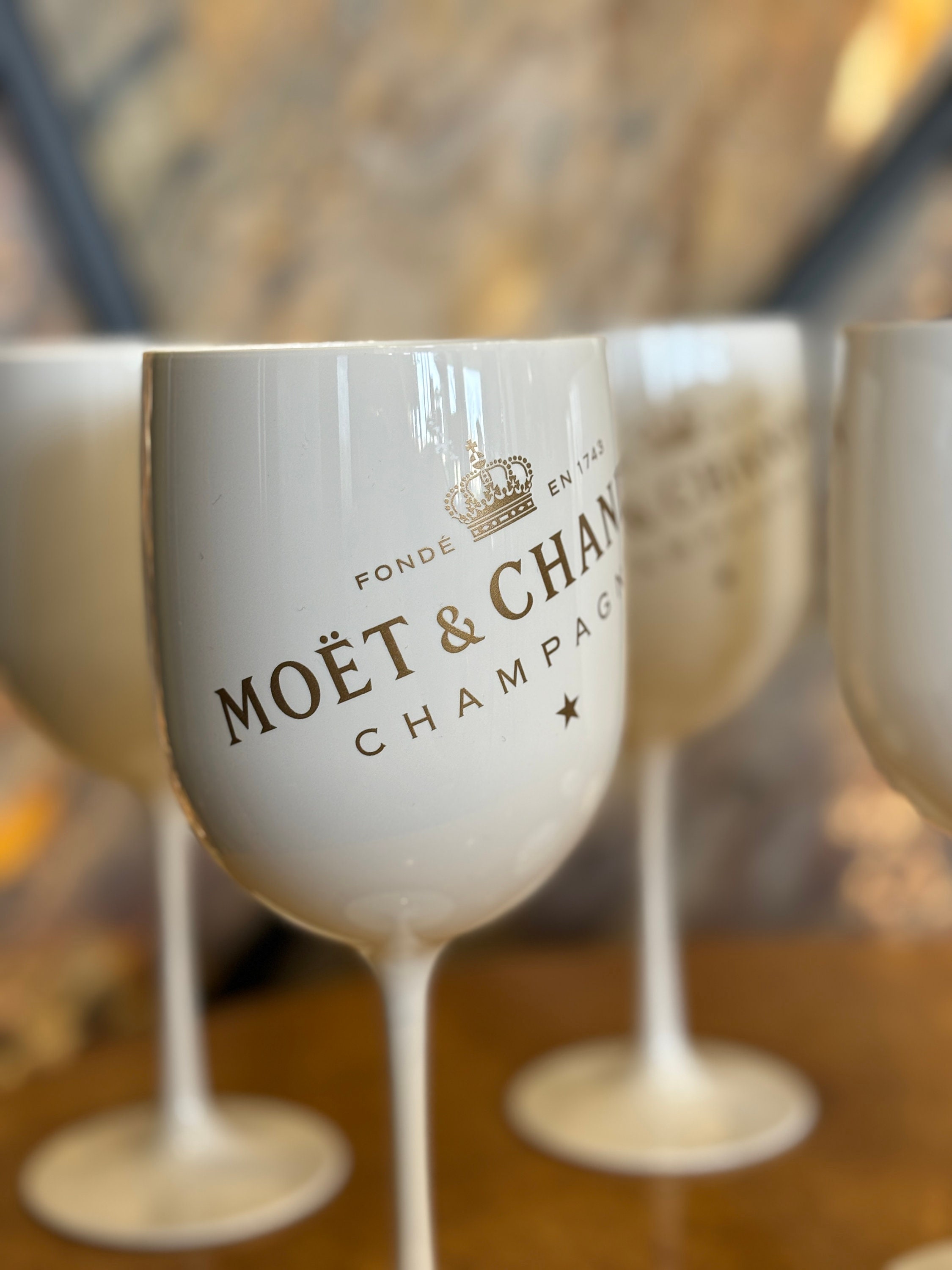 Original Moet Chandon Ice Imperial Goblet Set 6 MC White Acrilyc Glass ...