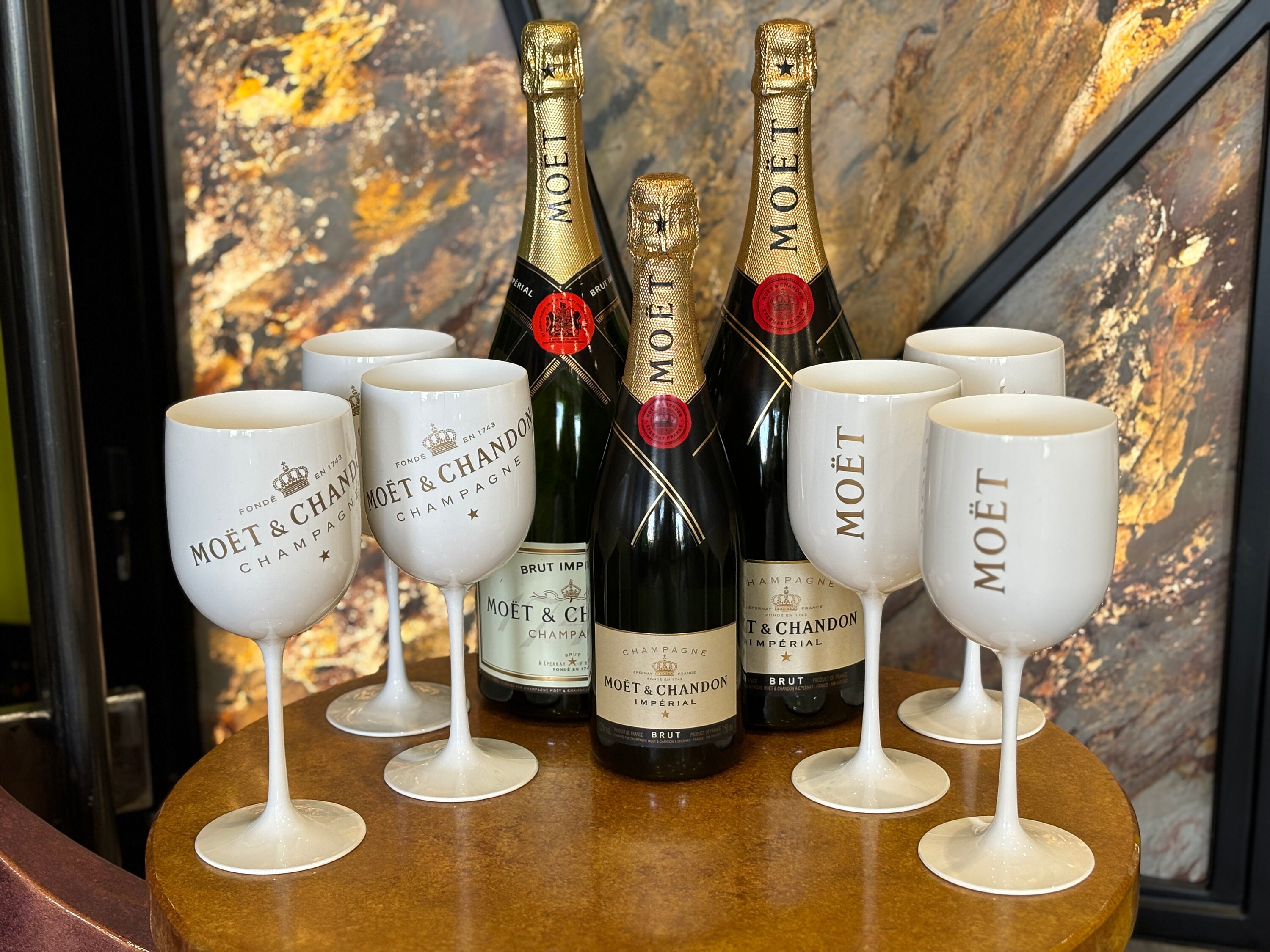Original Moet Chandon Ice Imperial Goblet Set 6 MC White Acrilyc Glass ...