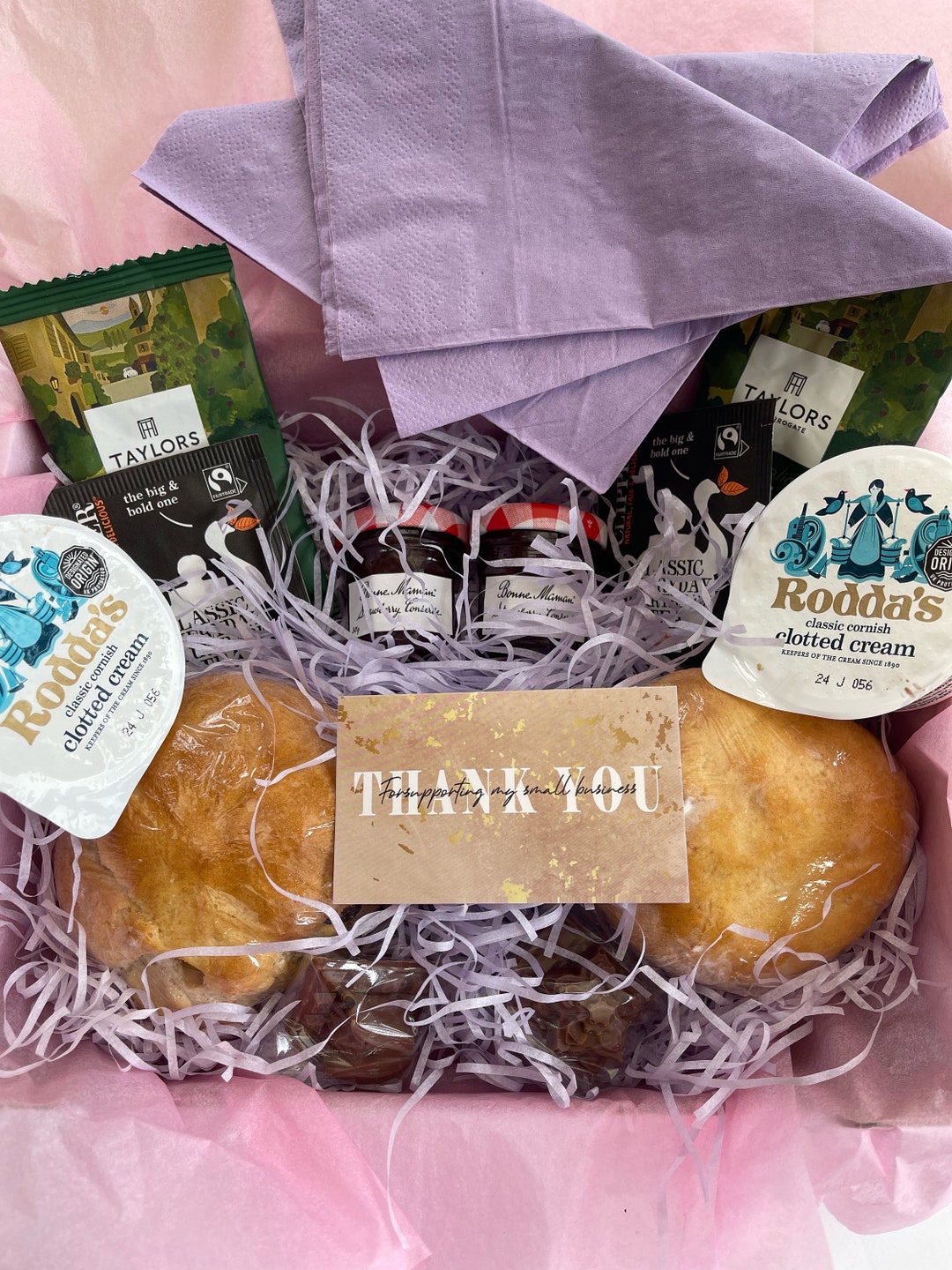 Cream Tea Hamper for Two: Homemade Scones, Rodda's Clotted Cream - Etsy UK