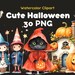 Cute Halloween Watercolor Clipart Bundle 30 PNG Transparent - Etsy