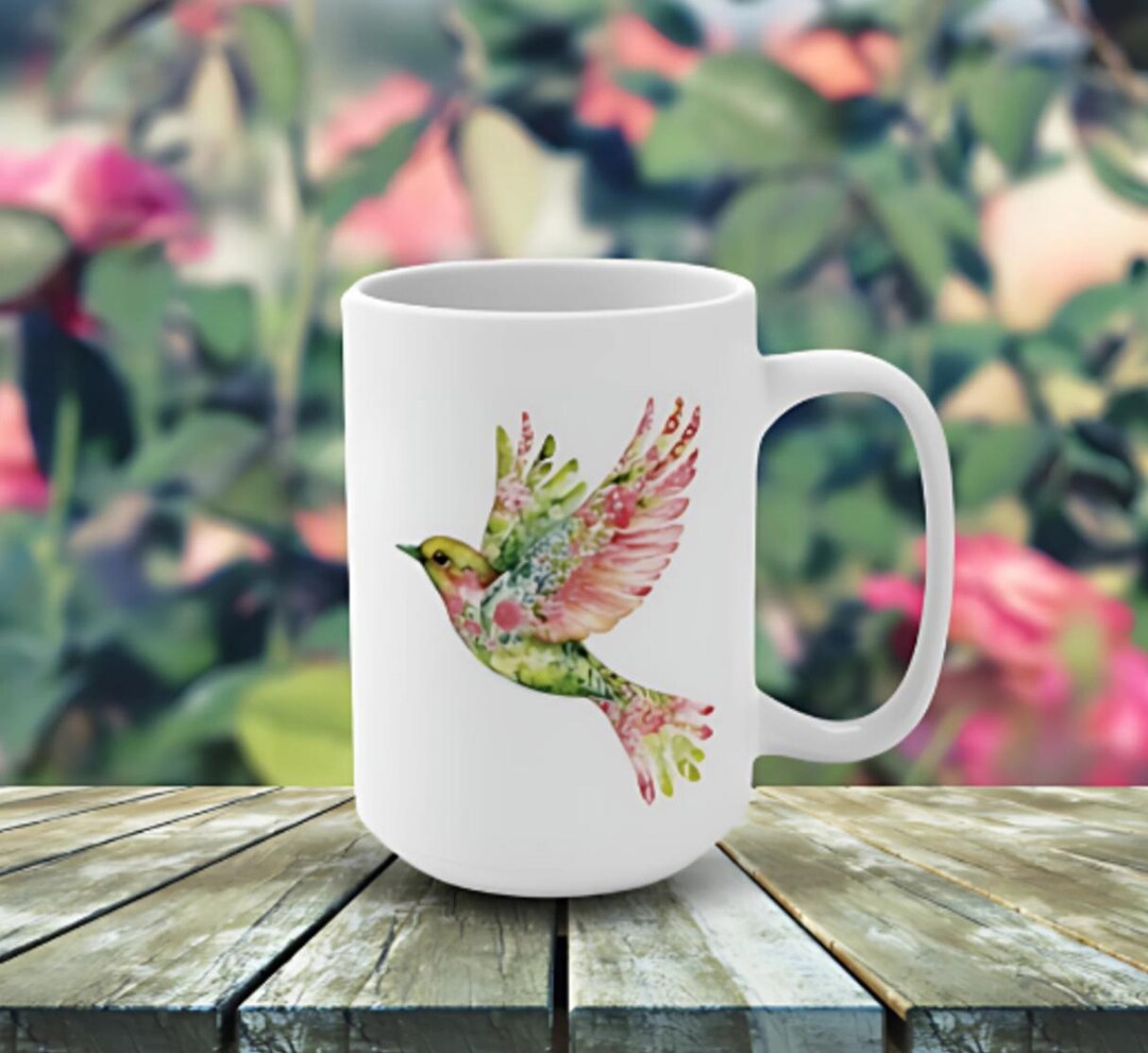 Summer Bird Coffee Cup, Colorful Bird Mug, Kitchen Decor, Gifts for Her ...