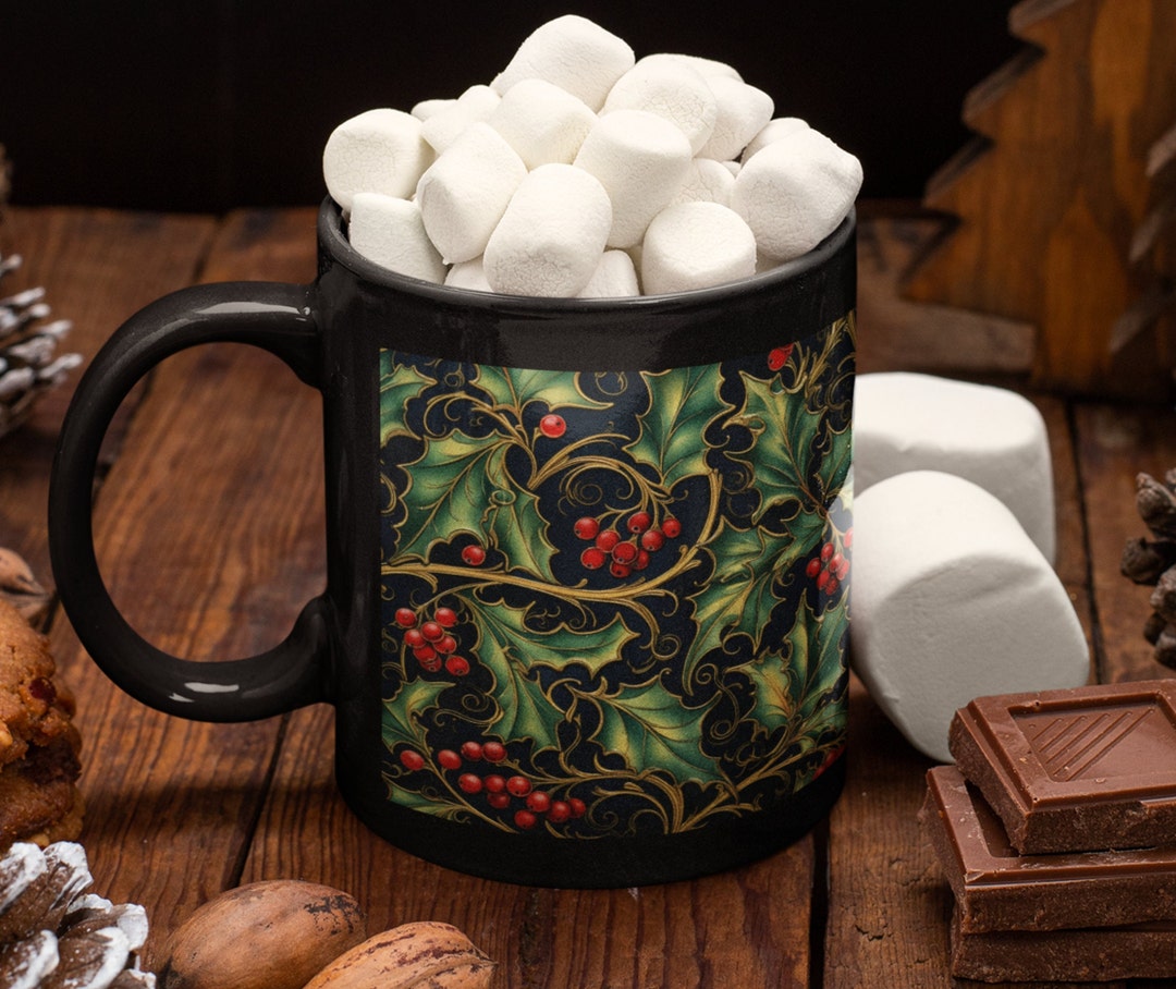 Christmas Holly Mug, Holly Coffeemug,christmas Holly Coffeecup ...