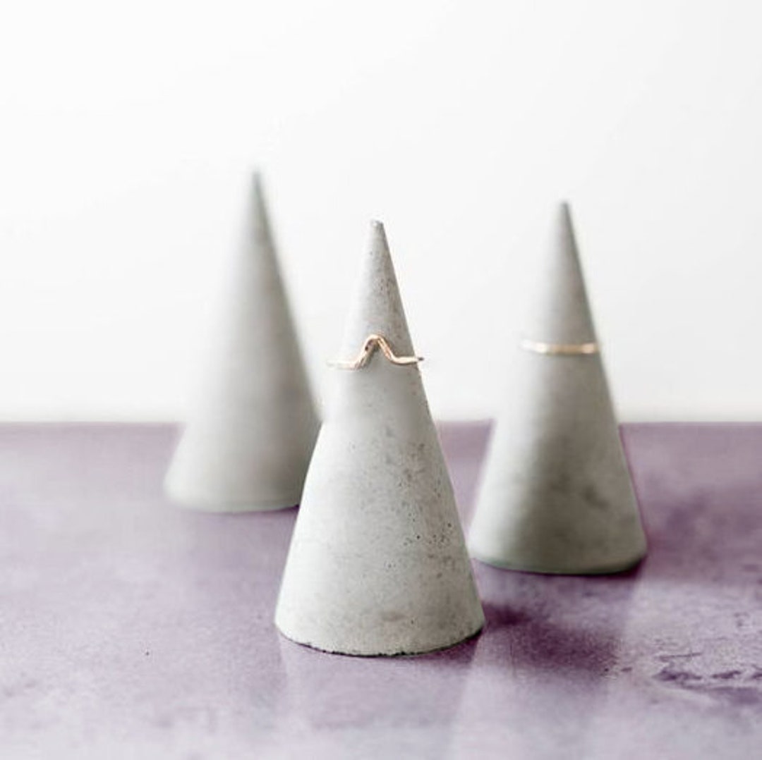 3 Concrete Ring Holder Ring Cone Ring Organiser Jewellery - Etsy
