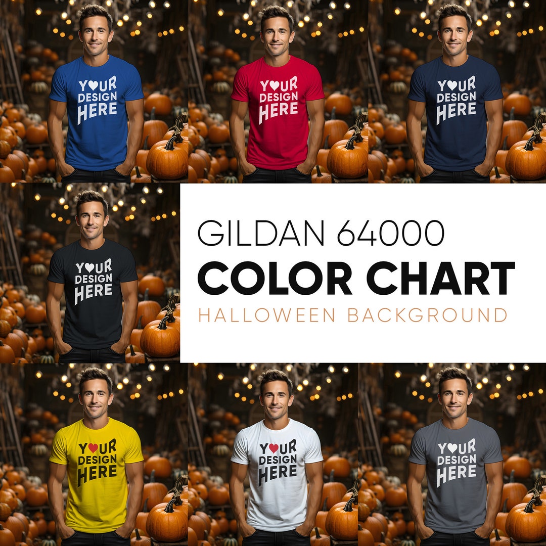 Gildan 64000 Color Chart Tshirt Mockup Pack Gildan Shirt Shirt Mockup ...