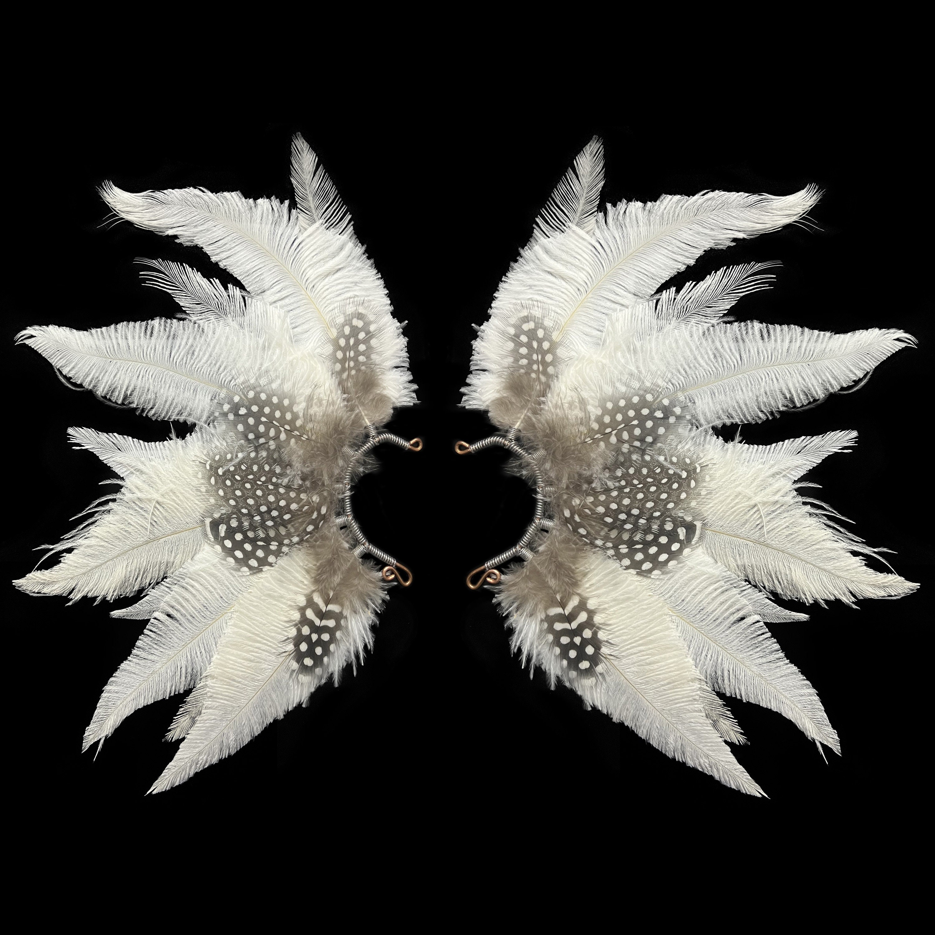 White Ostrich Feather Ear Cuff, Indians Feather Ear Wrap, Nonpierced ...