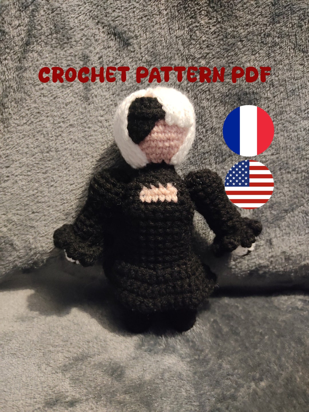 Crochet Pattern Chibi 2B Amigurumi Doll Video Game Nier Automata - Etsy