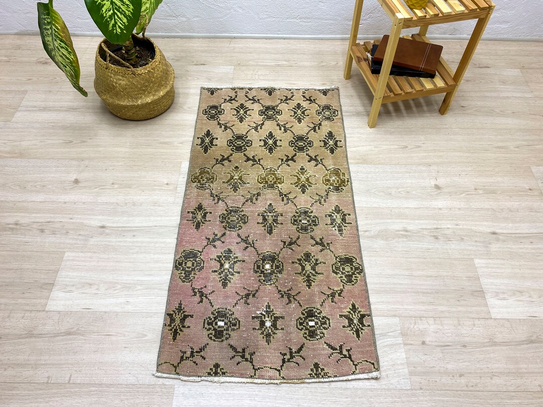 2x4 Red Brown Handmade Rug, Muted Rug , 2x4 Small Rug, Turkish Mini Rug ...