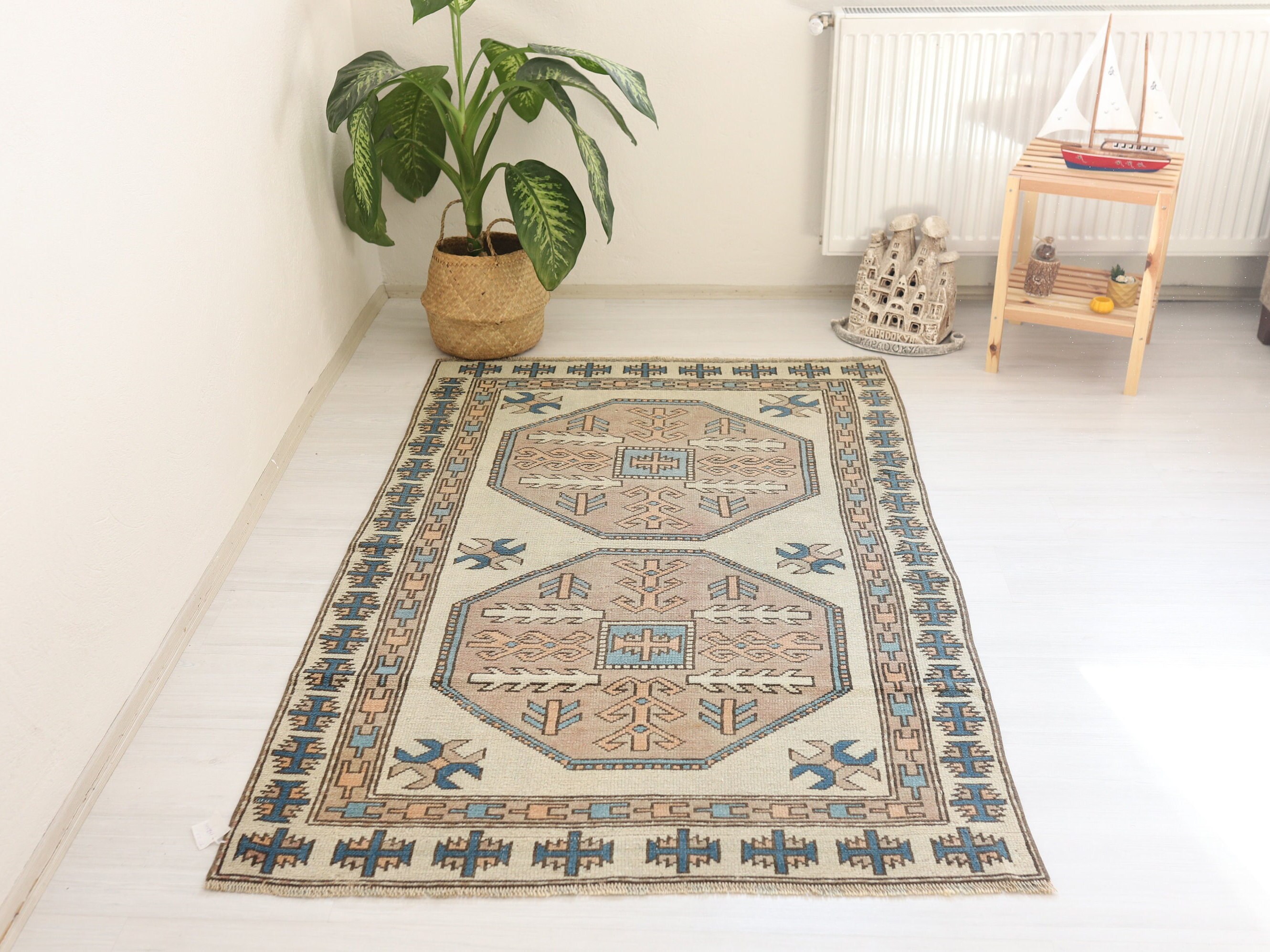 Natural Rug 4x6, Muted Colors Rug, 4x6 Soft Rug, Neutral Rug, Turkish ...
