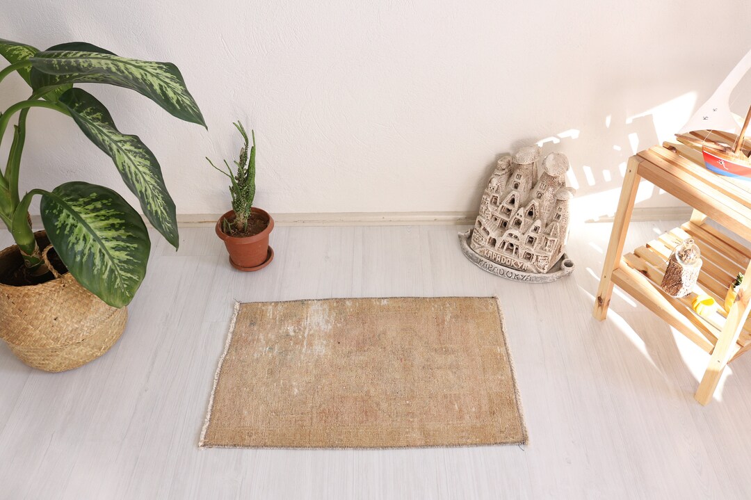 Bath Mat Rug, 2x2 Turkish Rug, Oushak Mini Rug,mini Soft Rug,vintage ...
