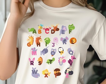 Alphabet Animals Shirt, ABC Animal Letters Shirt, Alphabetical ...