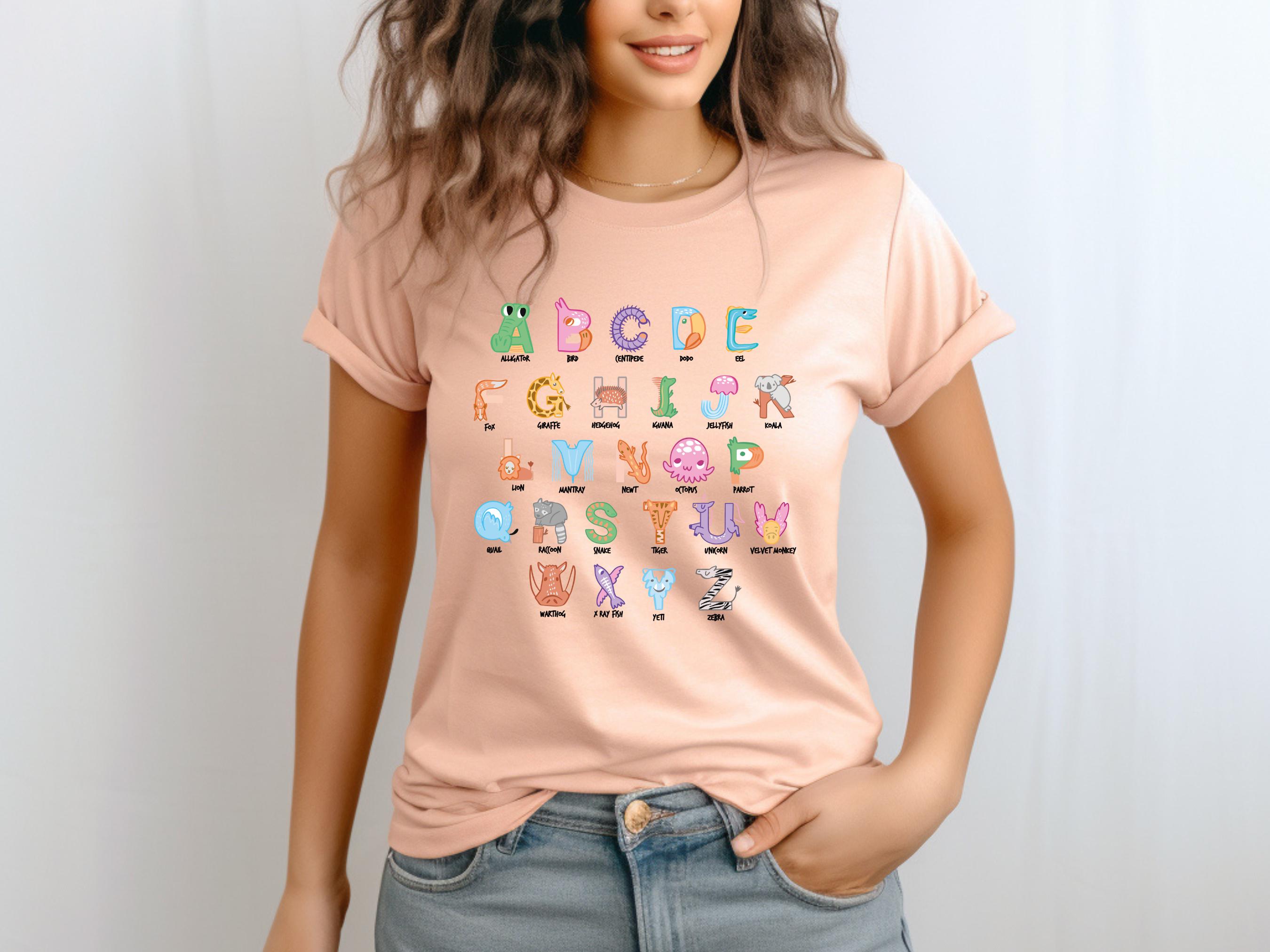 Alphabet Animals Shirt, ABC Animal Letters Shirt, Alphabetical ...