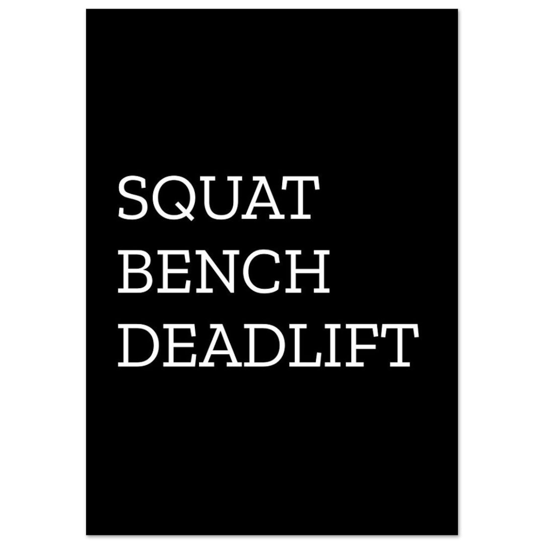 Squat Bench Deadlift Poster - Etsy
