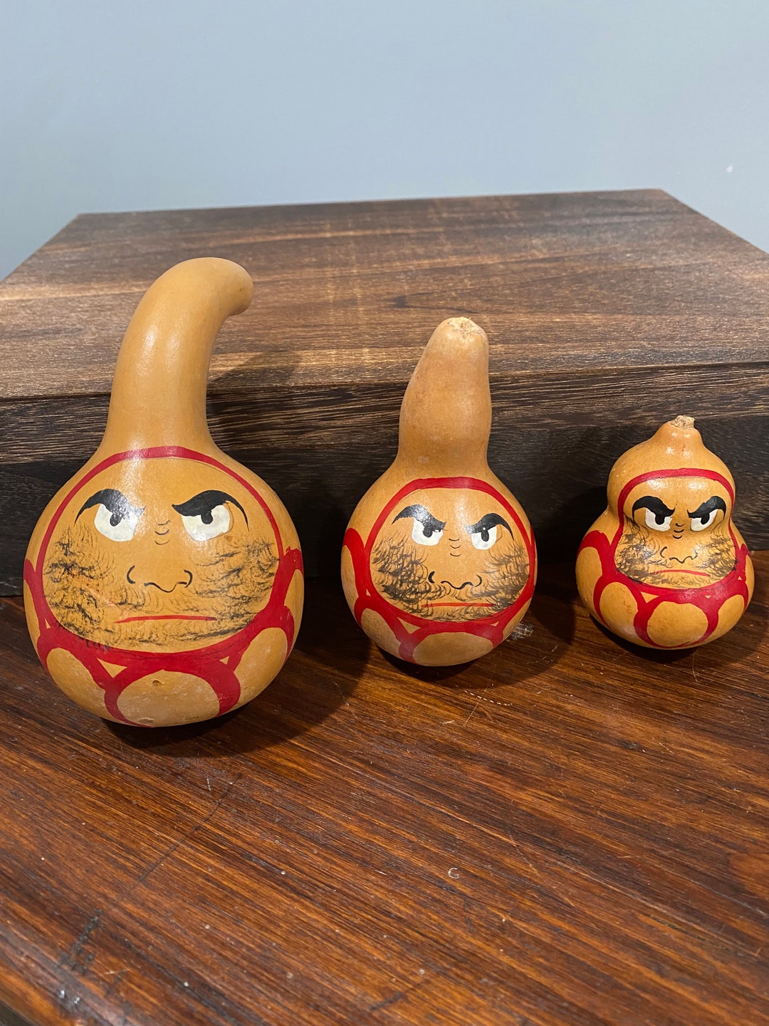 Japanese Hand Painted Gourds Set of 3 - Etsy